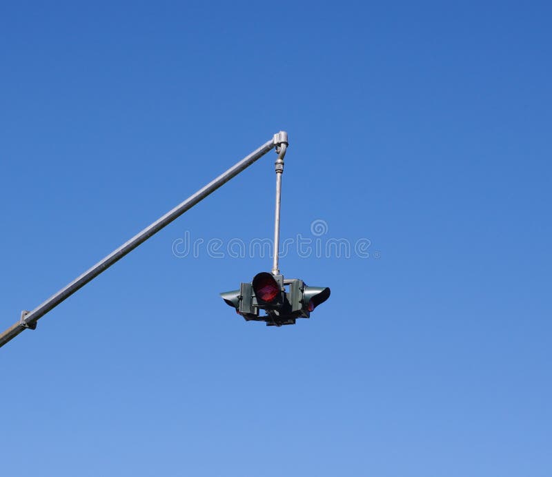 Hanging Traffic Light on a Street in Thailand, Suspended Above Road ...