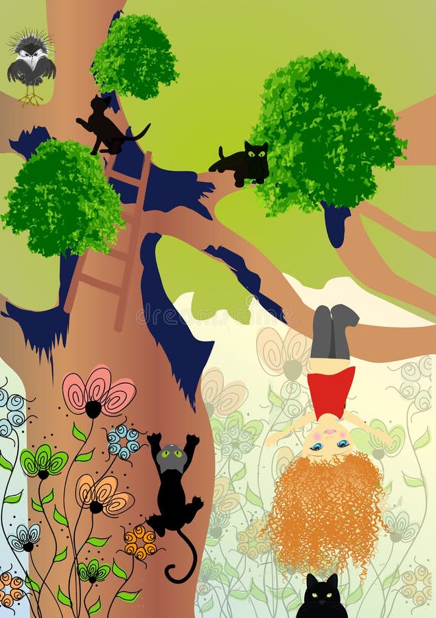 Hanging from a tree stock illustration. Illustration of branches ...