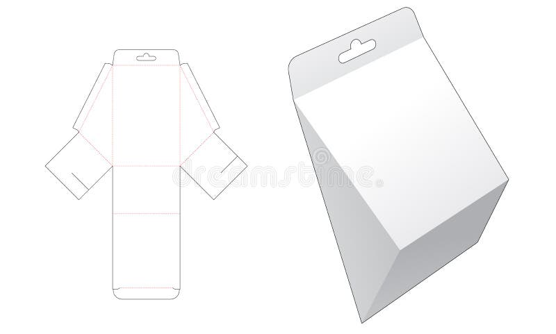 Hanging Triangle Box Die Cut Template Stock Vector - Illustration of ...