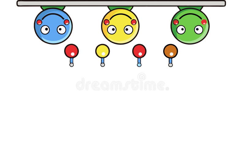 Hanging Upside Down Cheerful Multi Colored Emoticons Smileys Stock ...