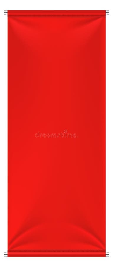 Hanging Vertical Banner Mockup. Realistic Red Textile Stock Vector ...
