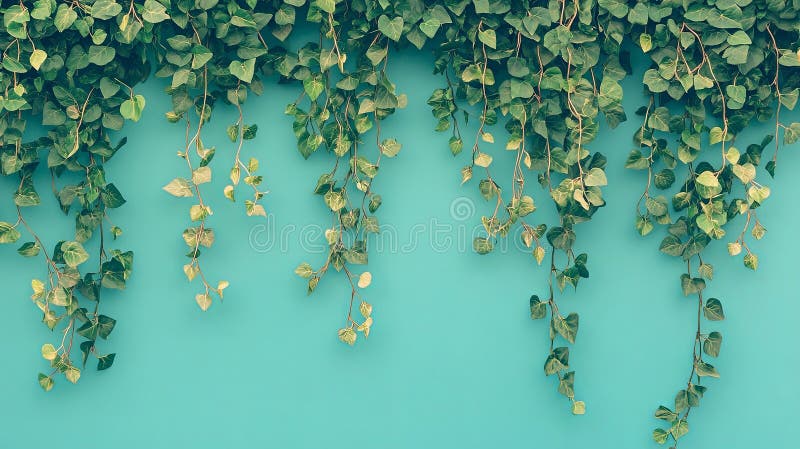 Hanging Vines and Leaves in Front of a Solid-color Backdrop. Stock ...