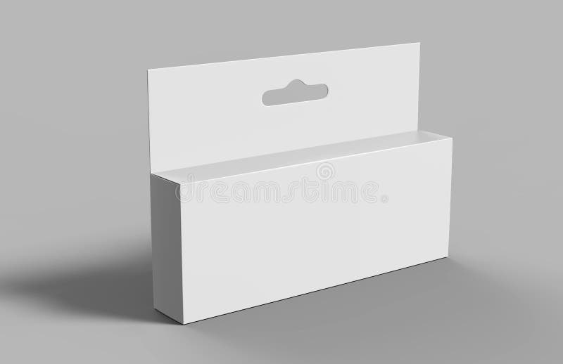 Hanging White Blank Cardboard Packaging Box with Hang Tab Retail Box ...