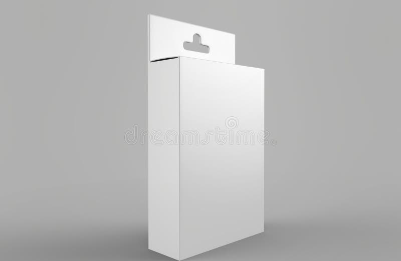 Hanging White Blank Cardboard Packaging Box with Hang Tab Retail Box ...