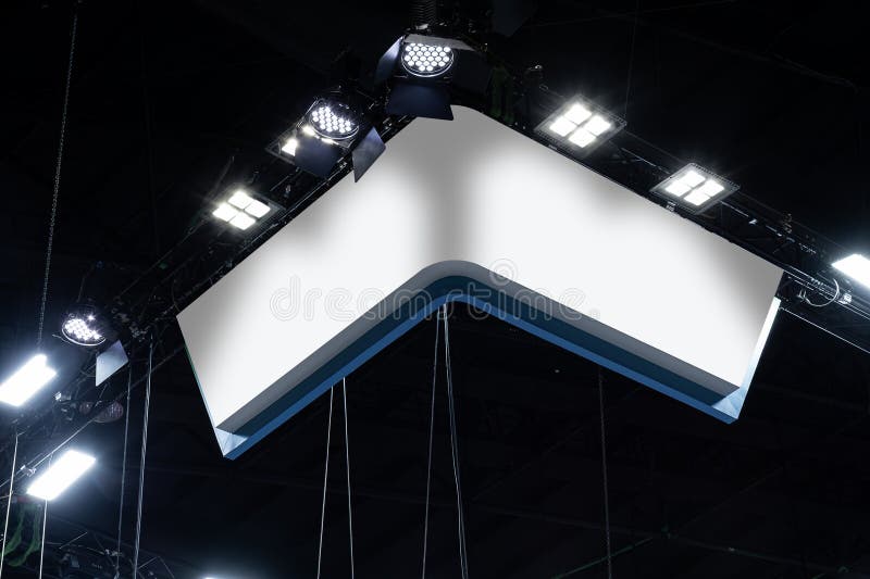 Hanging White Corner Banner Horizontal Billboard Stock Photos - Free ...