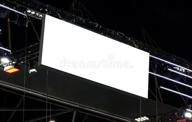 Hanging White Indoor Billboard with Clipping Path for Mock Up Stock ...