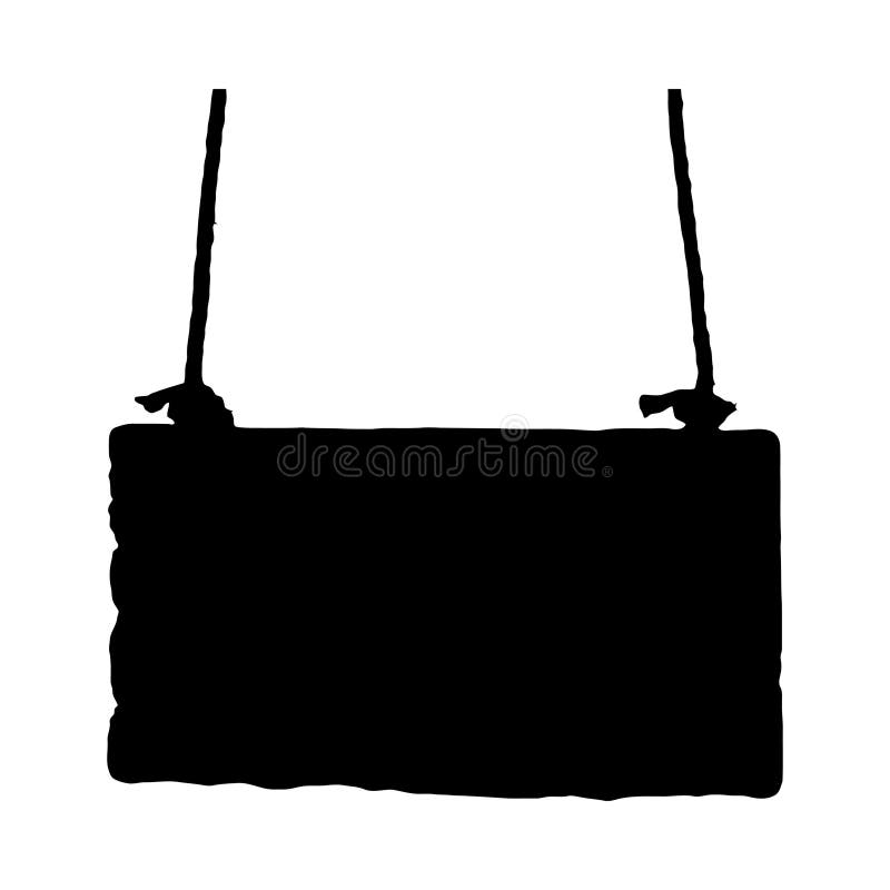 Hanging Wooden Sign Silhouette Illustration Stock Photo - Image of ...