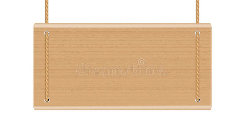 Hanging Wooden Signs with Wood Texture Isolate on White Background ...