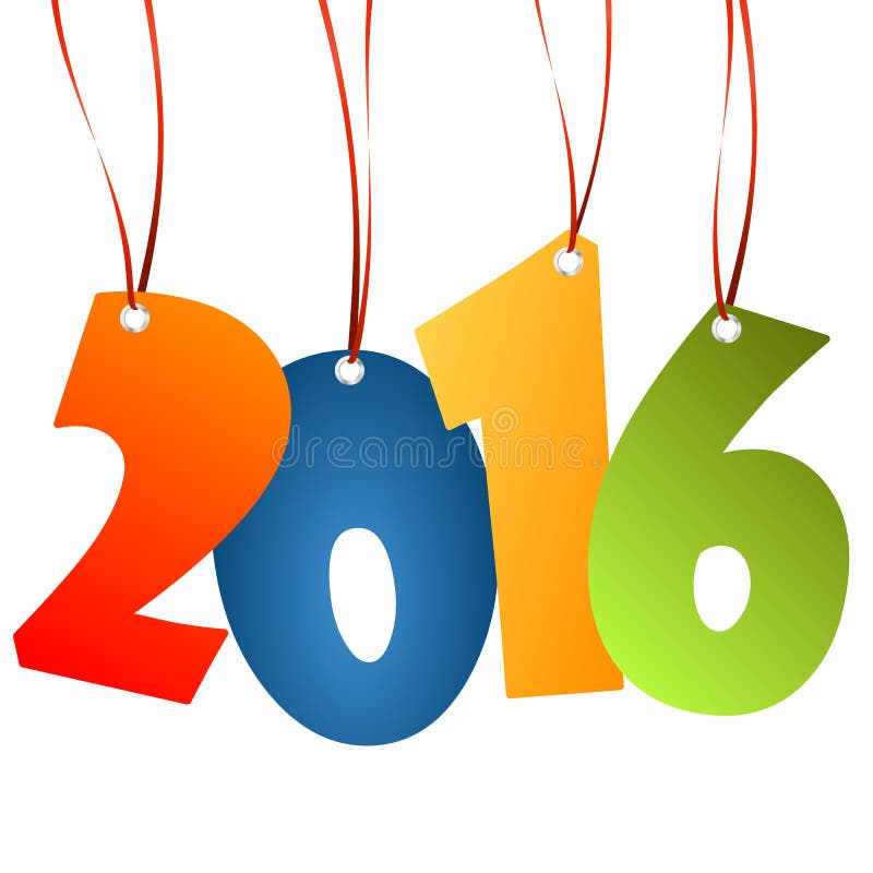 Hangings New Year 2016 Numbers Stock Vector - Illustration of plaque ...
