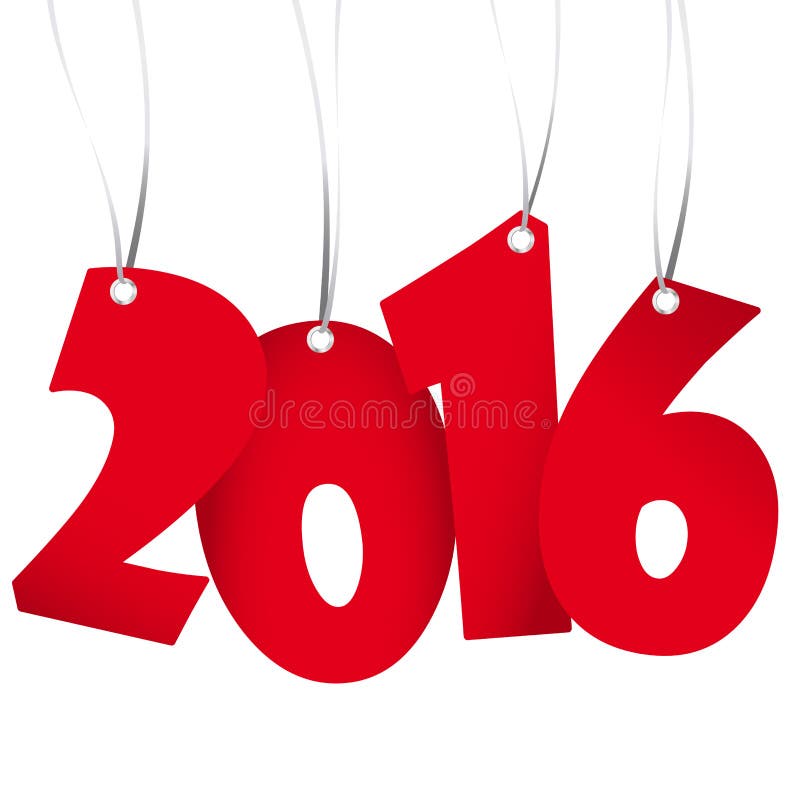 Hangings New Year 2016 Numbers Stock Illustration - Illustration of ...