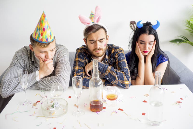 Hangover after a party stock photo. Image of table, booze - 100313116