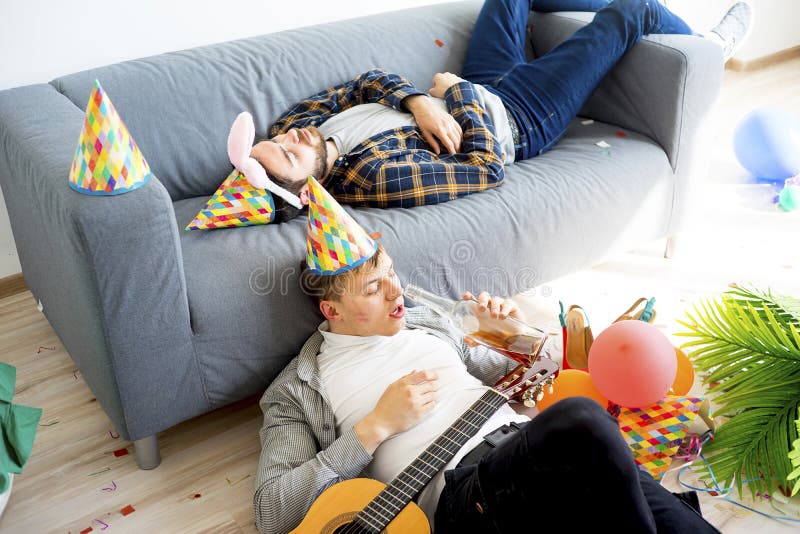 Hangover after a party stock image. Image of people - 100528321