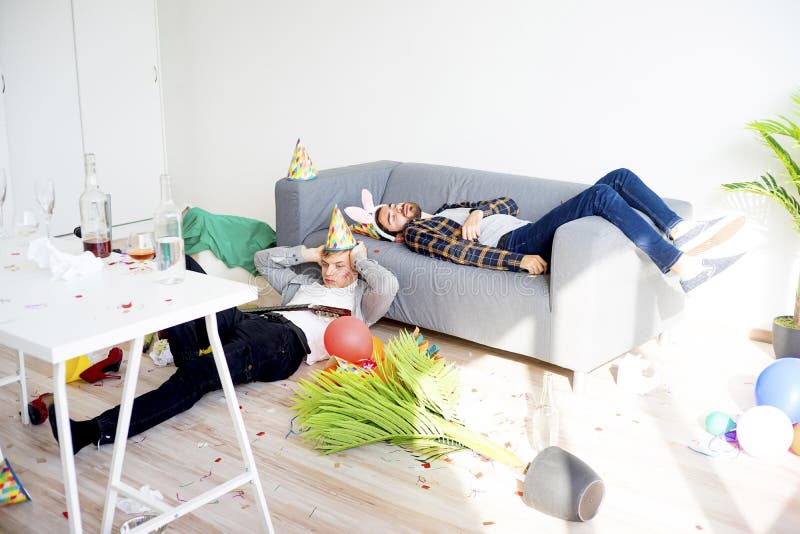 Hangover after a party stock photo. Image of adult, party - 100529076