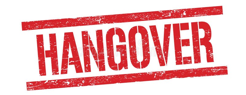 HANGOVER Text on Red Vintage Lines Stamp Stock Illustration ...