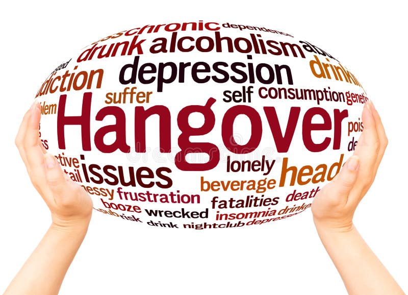 Hangover Word Cloud Hand Sphere Concept Stock Illustration ...