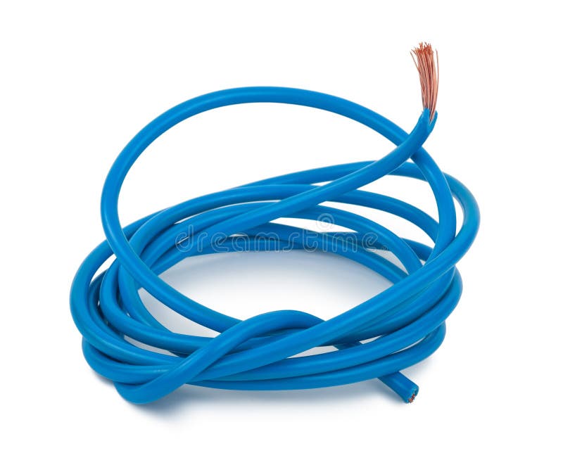 Blue Wire Cable of Usb and Adapter Isolated on White Background ...