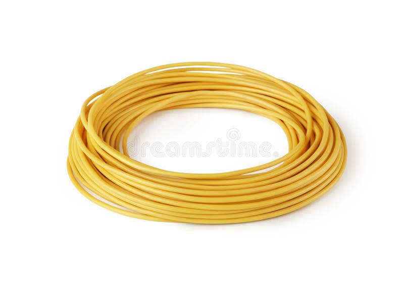 Hank of Yellow Wire Isolated Stock Photo - Image of internet, pattern ...