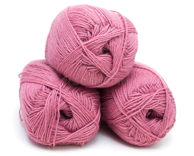 Pink Wool Ball With Selfmade Knitted Doll Stock Image - Image of blue ...