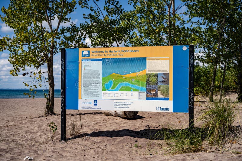 Hanlan S Point Beach Sign in the Toronto Islands. Editorial Stock Photo ...
