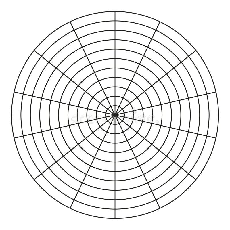 Polar Grid of 14 Segments and 10 Concentric Circles. Coaching Tool ...