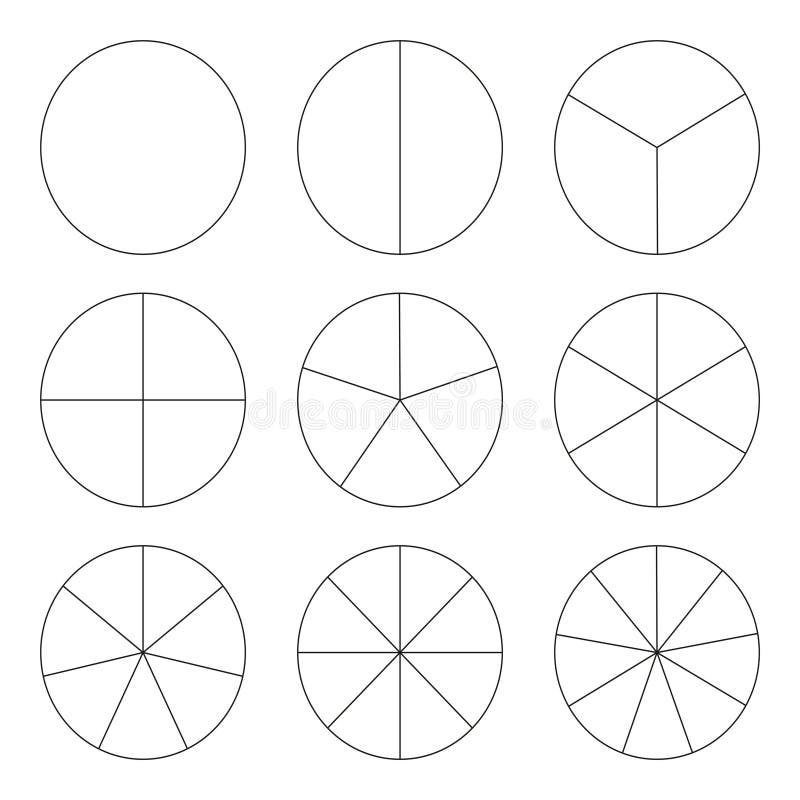 Segment Slice Line Art. Pie Chart Icon. Wheel Round Diagram Part ...