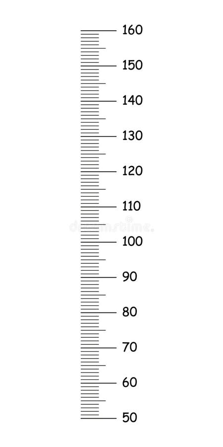 Kids Height Chart from 50 To 160 Centimeters. Template for Wall Growth ...