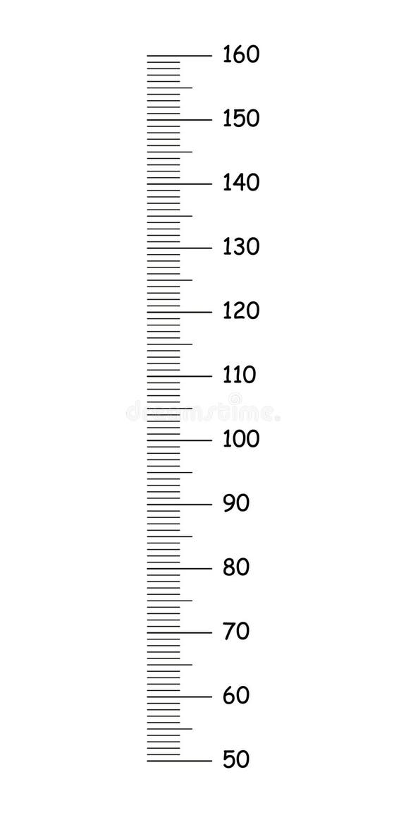 Kids Height Chart from 50 To 160 Centimeters. Template for Wall Growth ...
