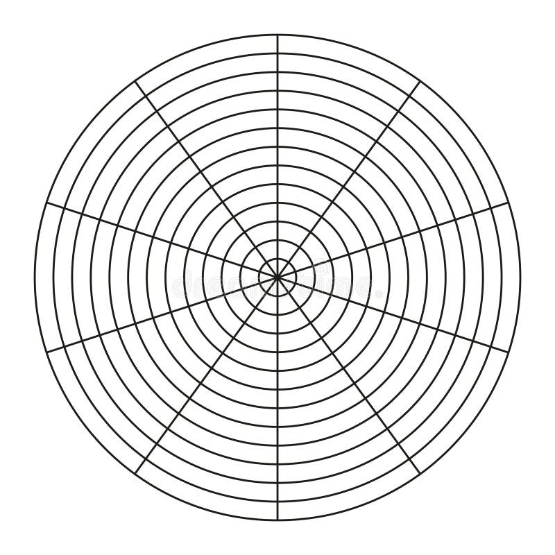 Wheel of Life Template. Simple Coaching Tool. Polar Grid of 10 Segments ...