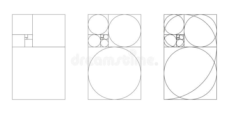 Golden Ratio Template Set. Method Golden Section. Fibonacci Array ...