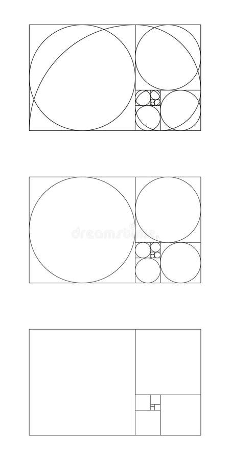 Golden Ratio Template. Fibonacci Array, Numbers. Golden Proportions ...