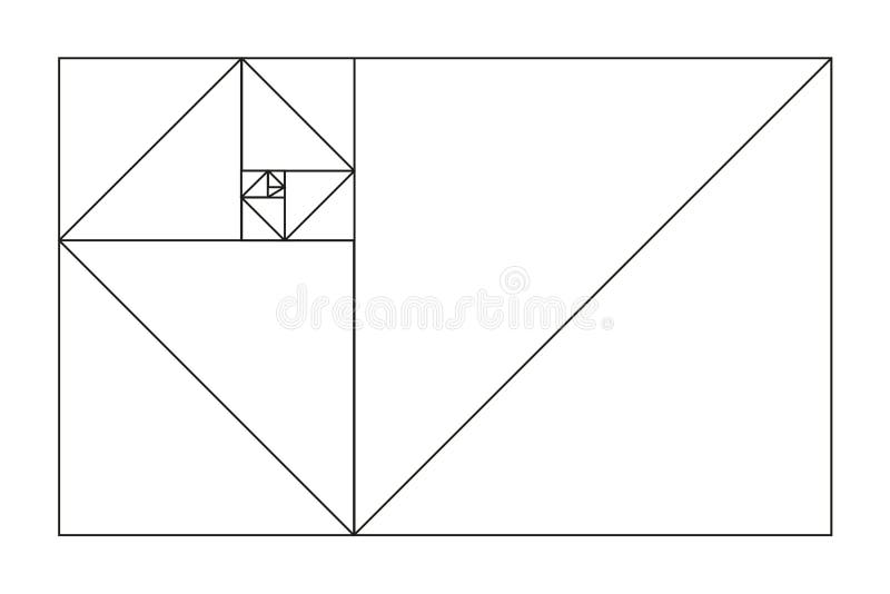 Golden Ratio Template. Fibonacci Array, Numbers. Method Golden Section ...