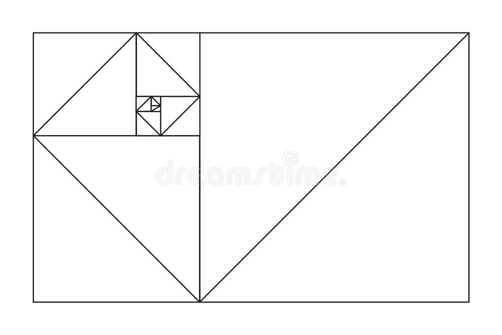 Golden Ratio Template. Fibonacci Array, Numbers. Method Golden Section ...