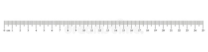 Measuring Chart with 25 Centimeters. Ruler Scale with Numbers. Length ...