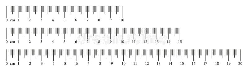 Collection Measuring Charts with 10,15, 20 Centimeters. Length ...