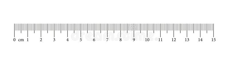 Measuring Chart with 15 Centimeters. Ruler Scale with Numbers. Length ...