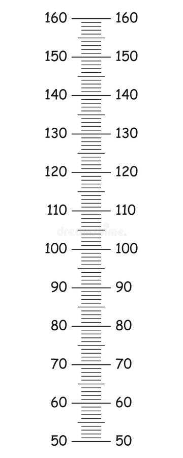 Kids Height Chart from 50 To 160 Centimeters. Template for Wall Growth ...