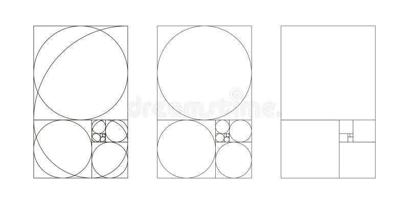 Golden Ratio Template Set. Method Golden Section. Fibonacci Array ...