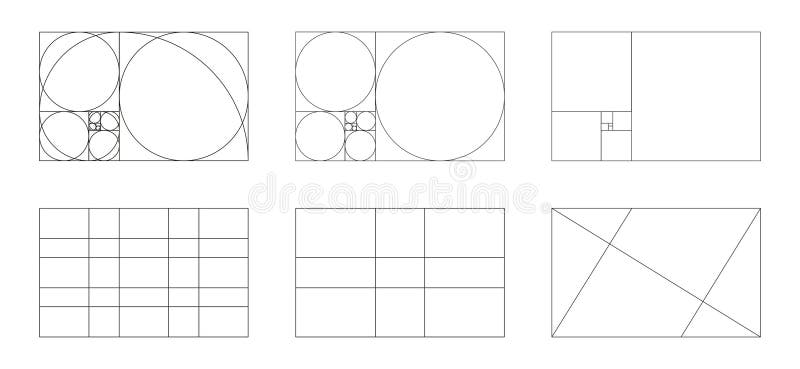 Golden Ratio Template Set. Method Golden Section. Fibonacci Array ...