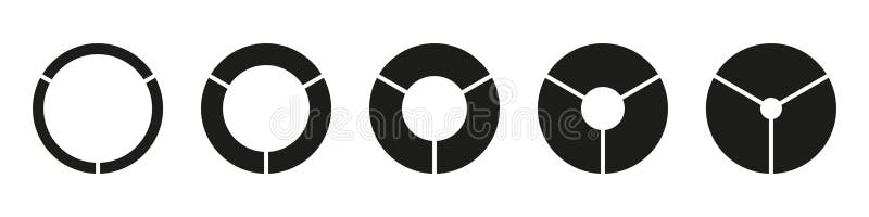 Circle Section Graphs. Wheels Round Divided, Three Sections. Diagrams ...