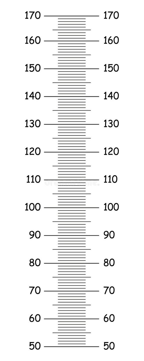 Kids Height Chart from 50 To 170 Centimeters. Template for Wall Growth ...