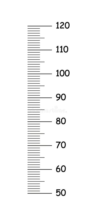 Kids Height Chart from 50 To 120 Centimeters. Template for Wall Growth ...