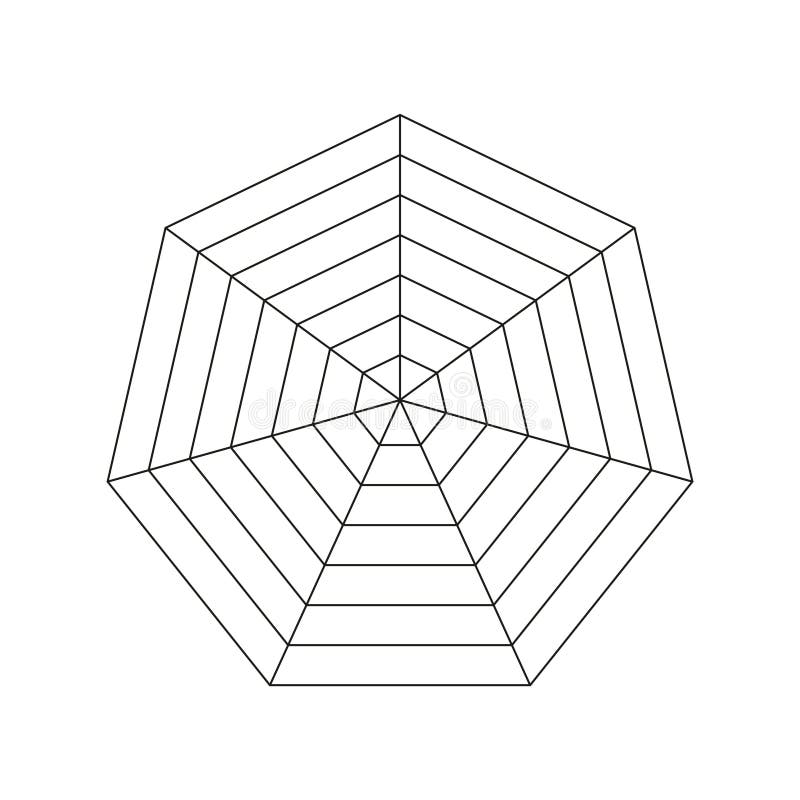 Heptagonal Radar. Spider Diagram Template. Heptagon Graph. Flat Spider ...