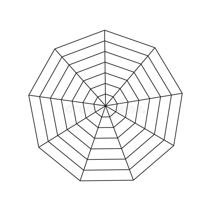 Blank Polygon Radar Chart Icon. Radar, Spider Diagram Template ...