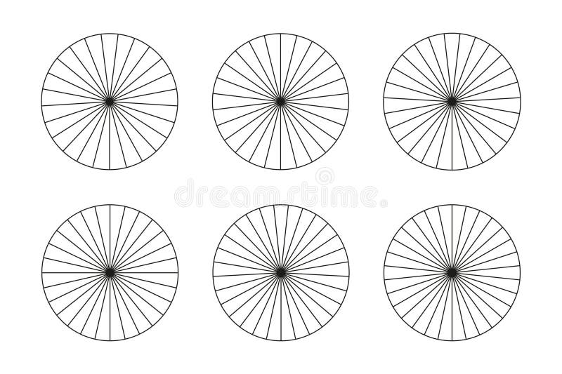 Collection of Segmented Charts. Many Number of Sectors Divide the ...