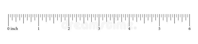 Horizontal Ruler with 6 Inch and 15 Centimeter Scale. Measuring Chart ...