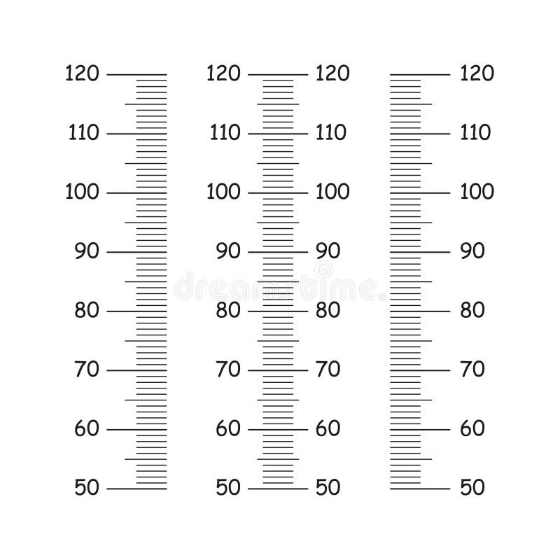 Stadiometer Template for Wall Growth Sticker. Kids Height Chart from 50 ...