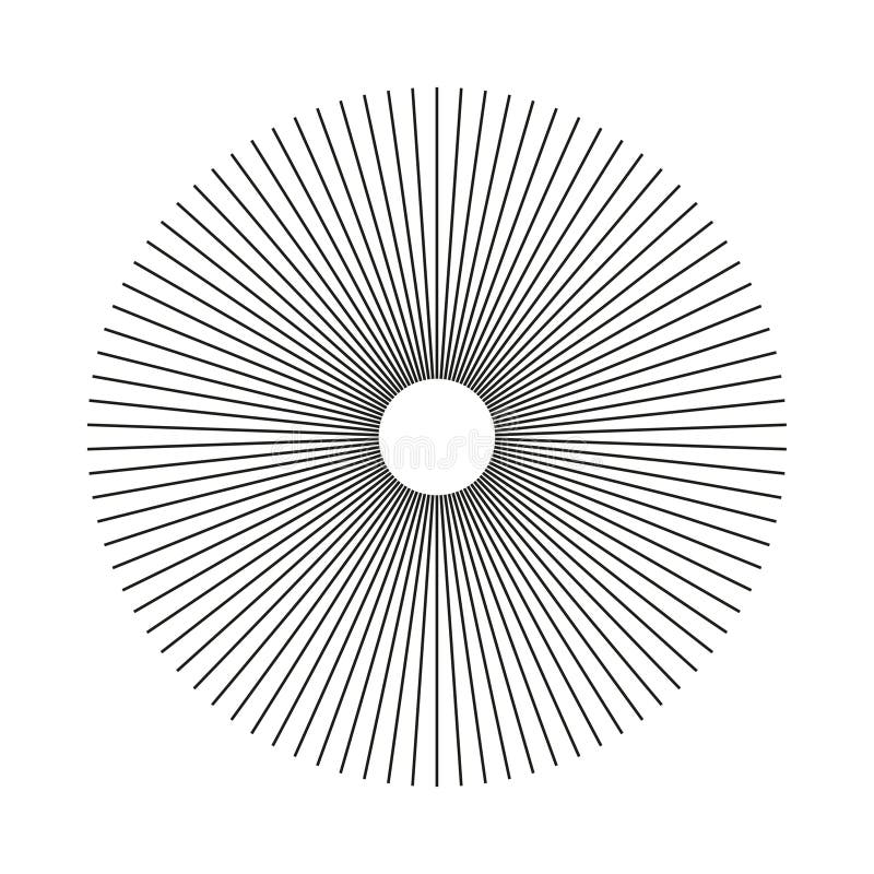 Circular Lines. Geometric Abstract Object. Starburst Shape. Sun Star ...
