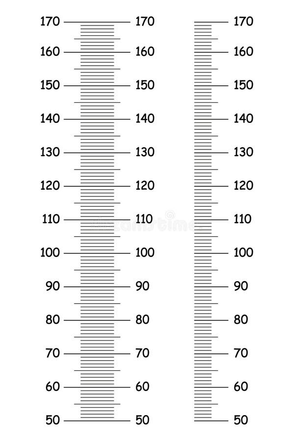 Kids Height Charts from 50 To 170 Centimeters. Set of Templates for ...