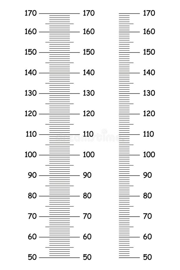 Kids Height Charts from 50 To 170 Centimeters. Set of Templates for ...