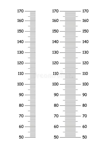 Height Chart from 50 To 170 Centimeters. Set of Templates for Wall ...